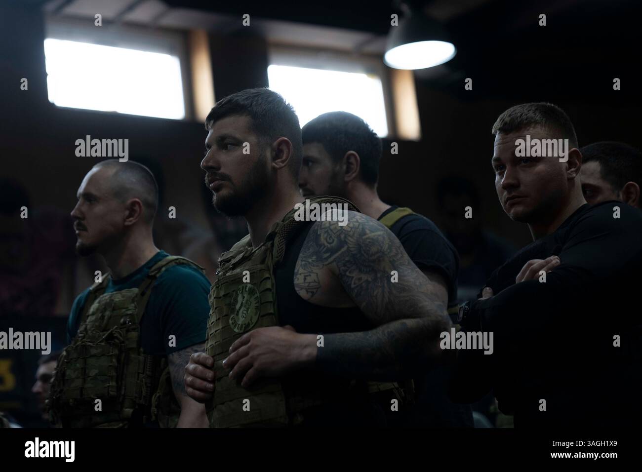 Participants take part in an adaptive training session during the ...