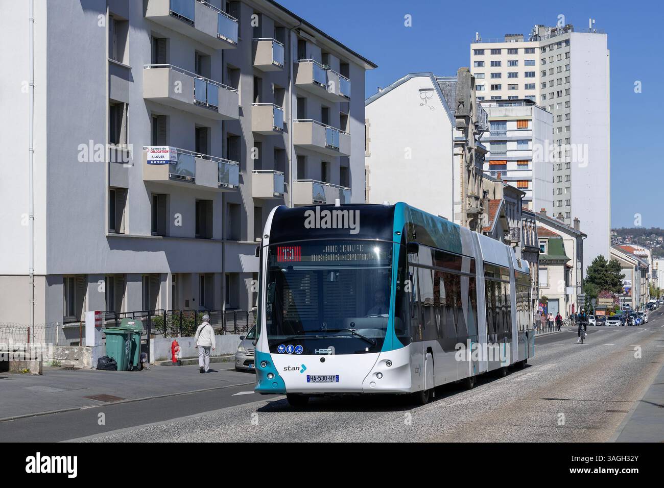 Nancy, France - View on a bi-articulated trolleybus Hess lighTram 25 ...