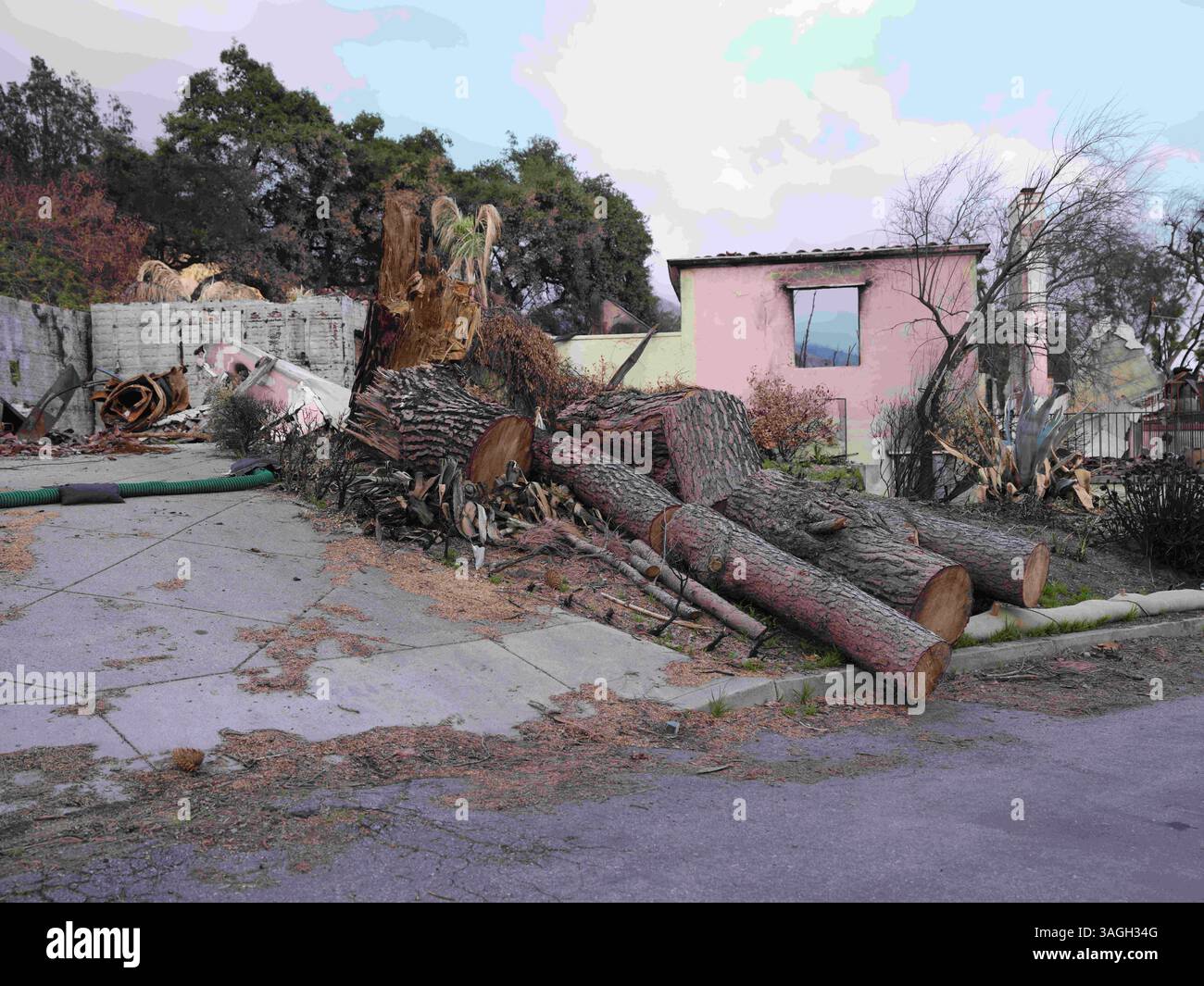 Altadena, California, USA. 1st Apr, 2025. The Eaton Fire either ...