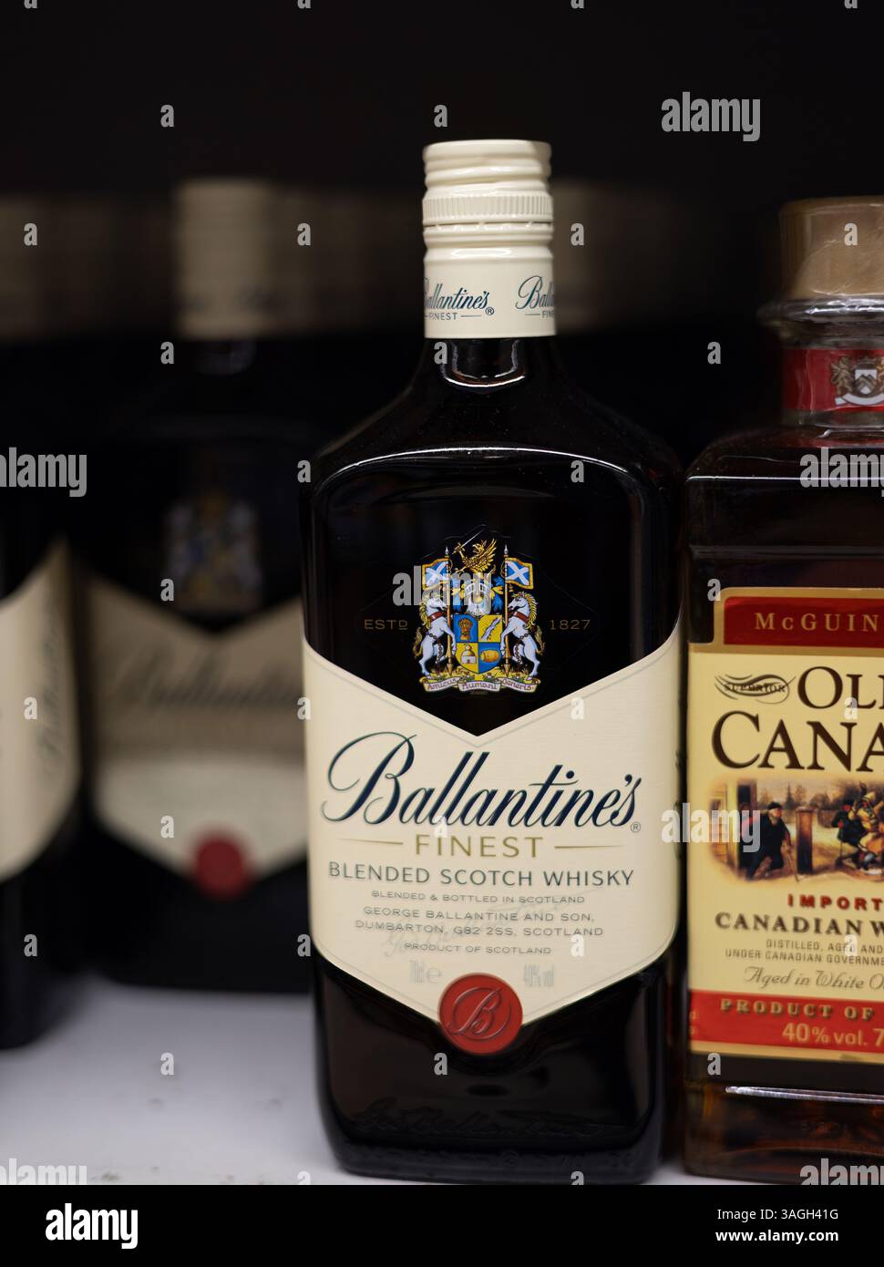 A bottle of Ballantine s Finest, showcasing its elegant design and ...