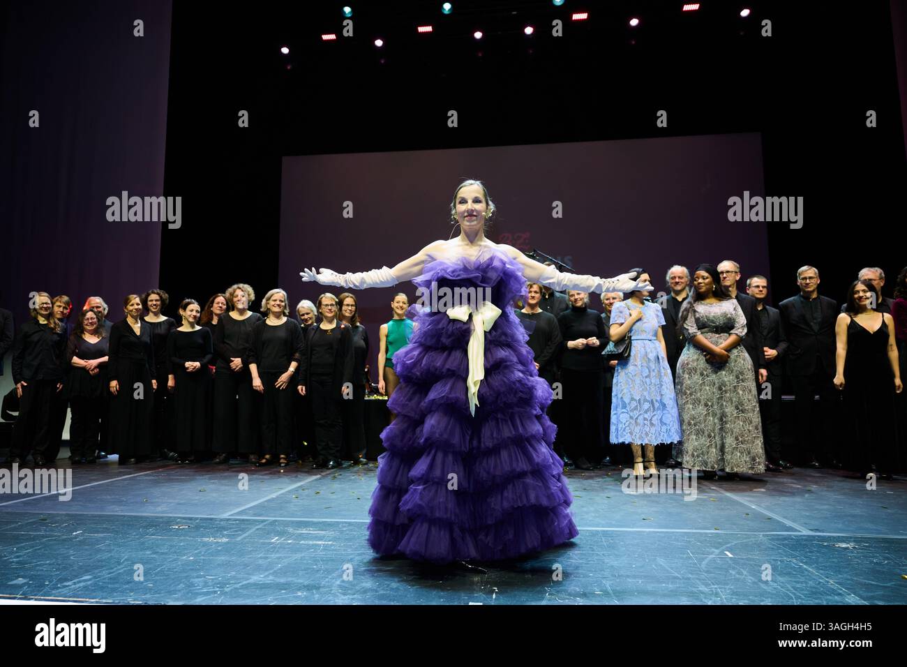 08 April 2025, Berlin: Meret Becker, presenter of the "B.Z.-Kulturpreis ...
