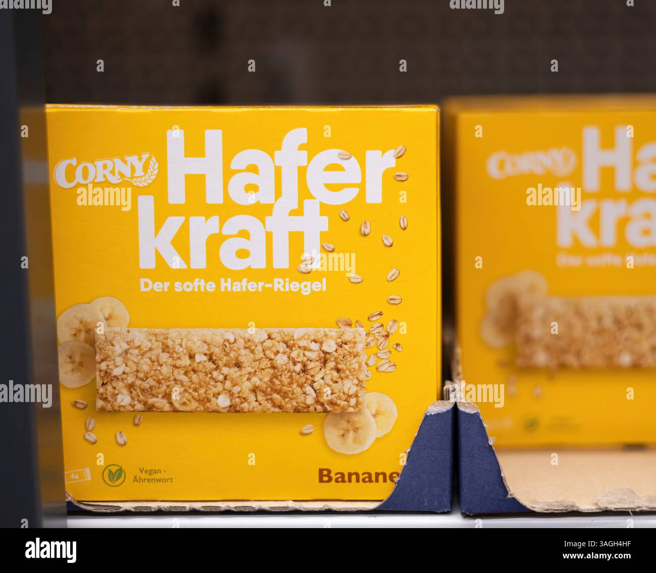 An assortment of Corny Haferkraft oat bars demonstrating different ...