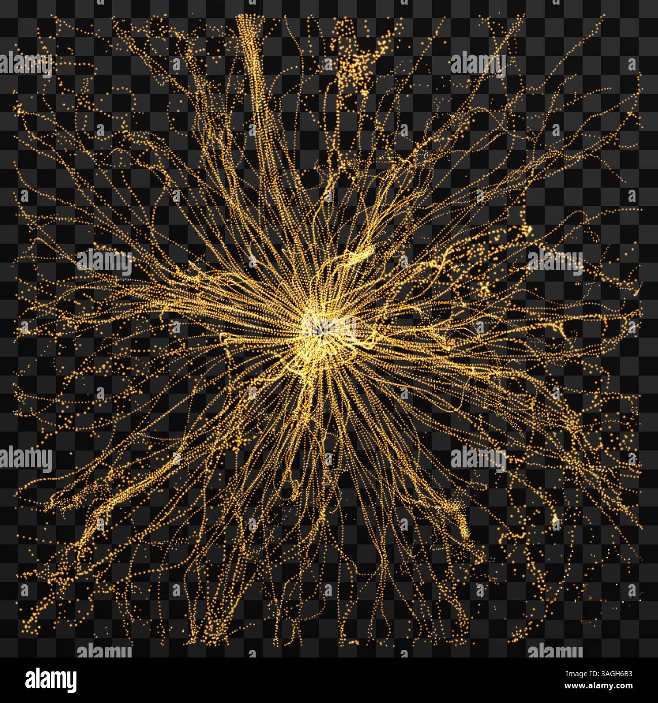 Abstract science or technology background. Array with dynamic particles. Vector illustration ...