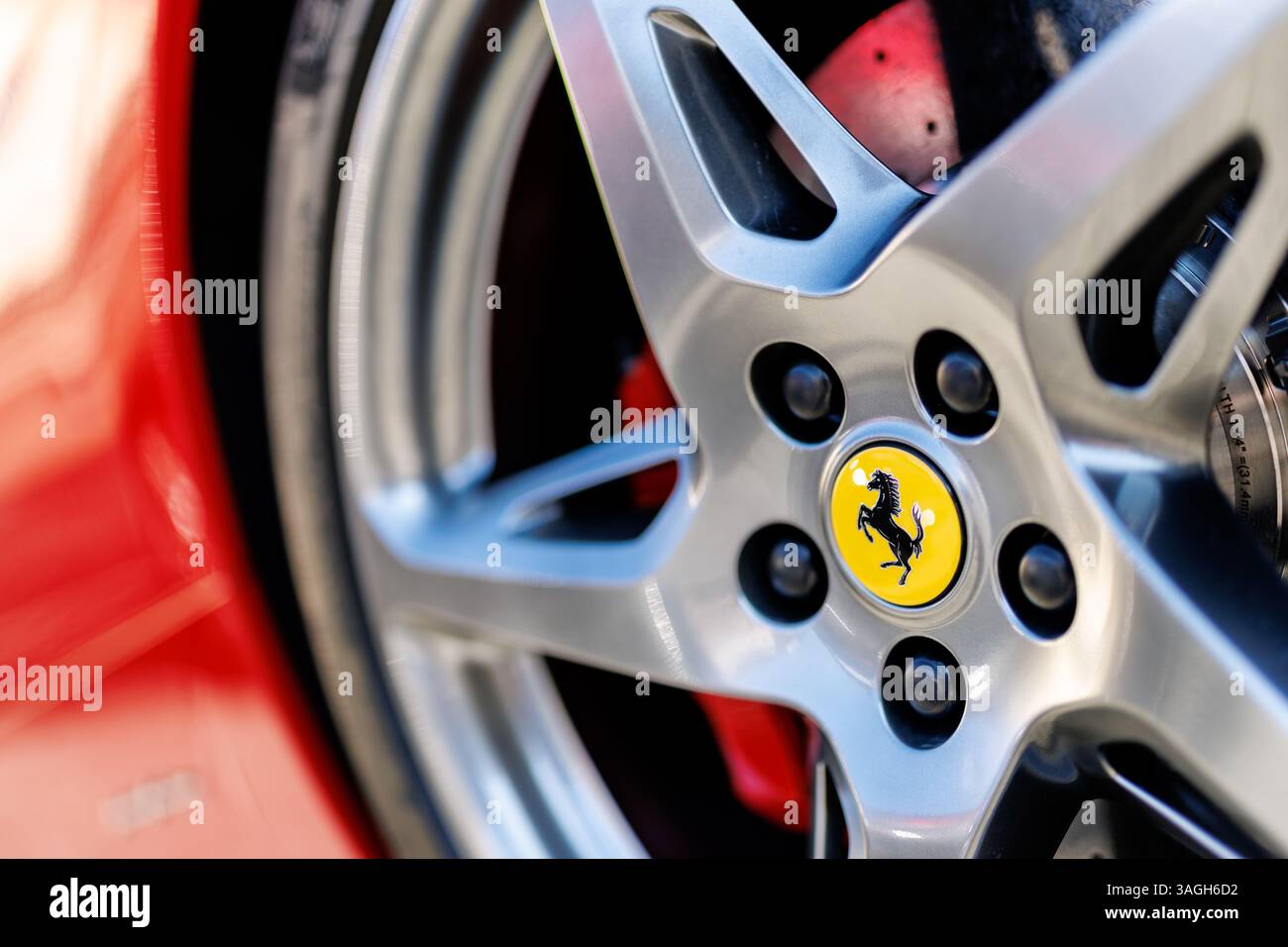 Munich, Germany. 06th Apr, 2025. The Ferrari brand logo, the coat of ...