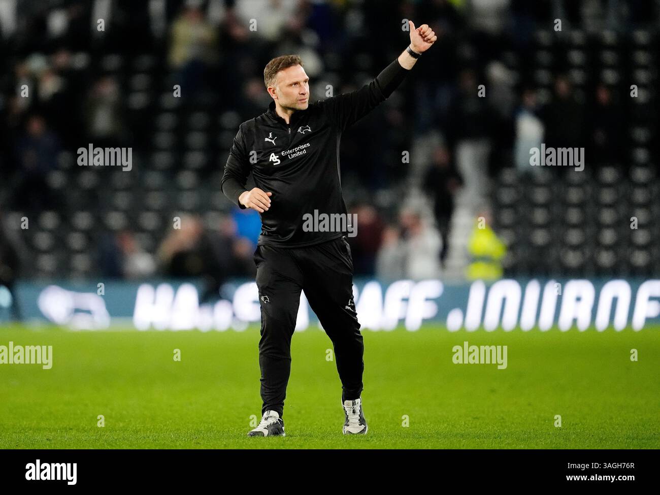 Derby County manager John Eustace after the Sky Bet Championship match ...