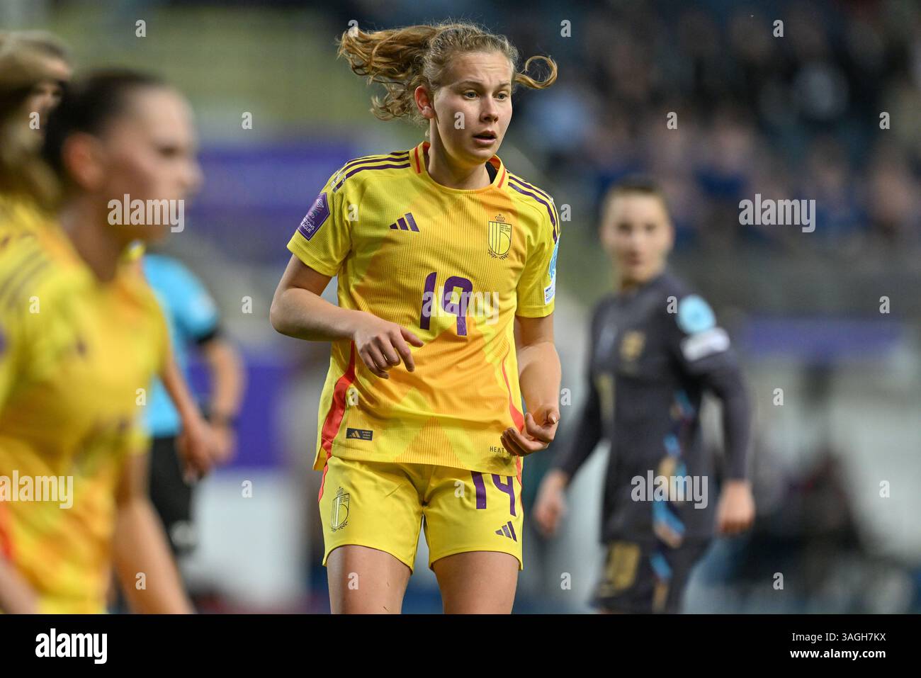 Jarne Teulings (19) of Belgium pictured during a game between the ...