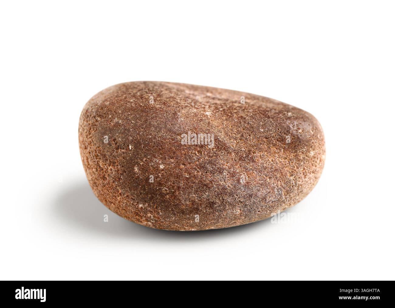 Brown pebble stone on white background Stock Photo - Alamy
