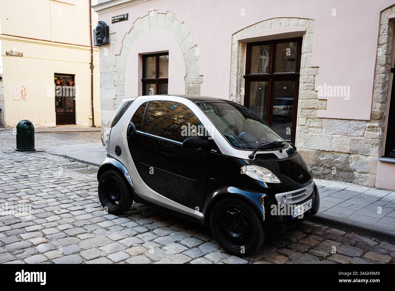 Lviv, Ukraine - April 07, 2025: Small urban car Smart ForTwo on ...