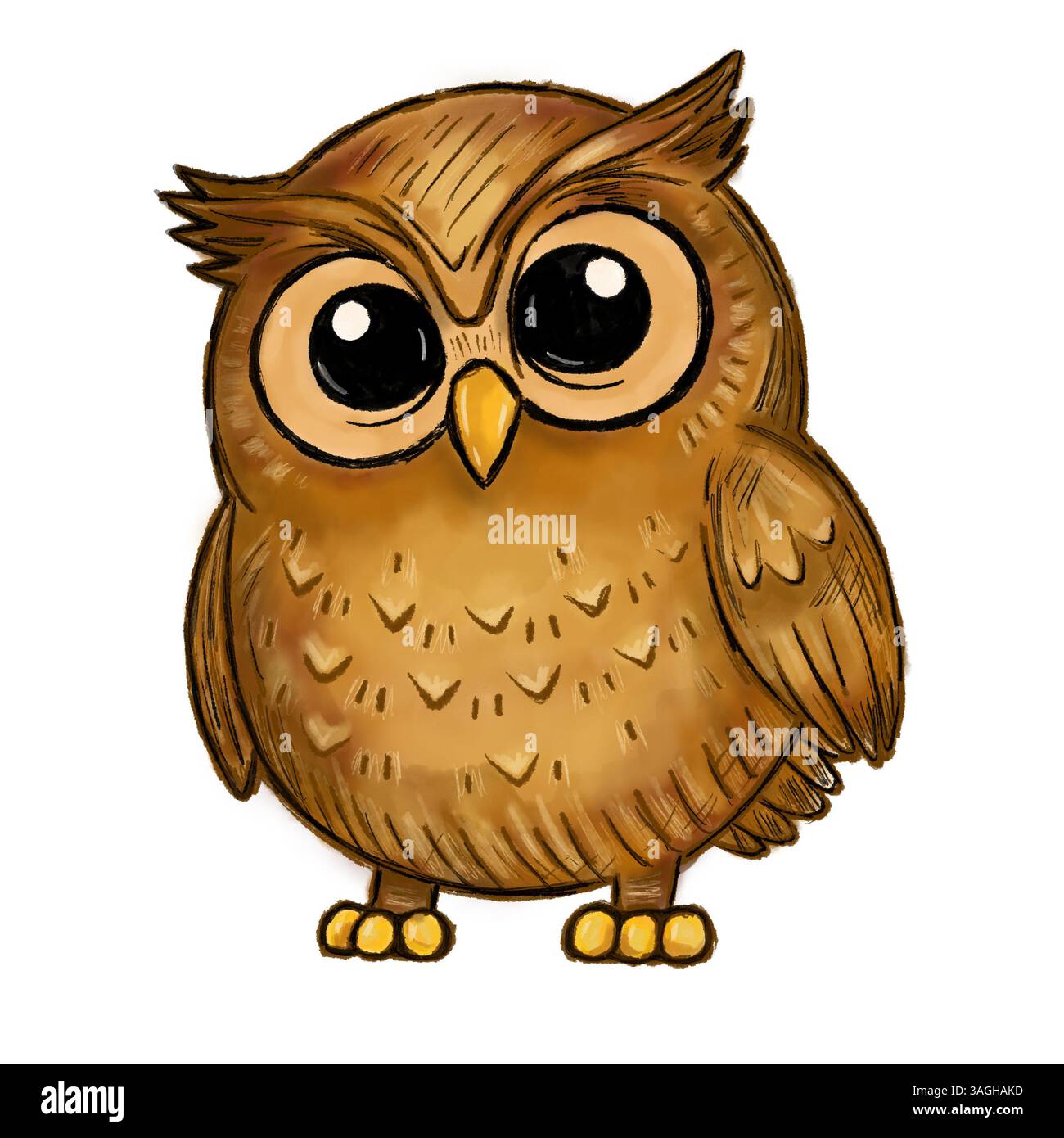 Adorable and Cute Cartoon Owl Character Featuring Big Wide Eyes and a ...