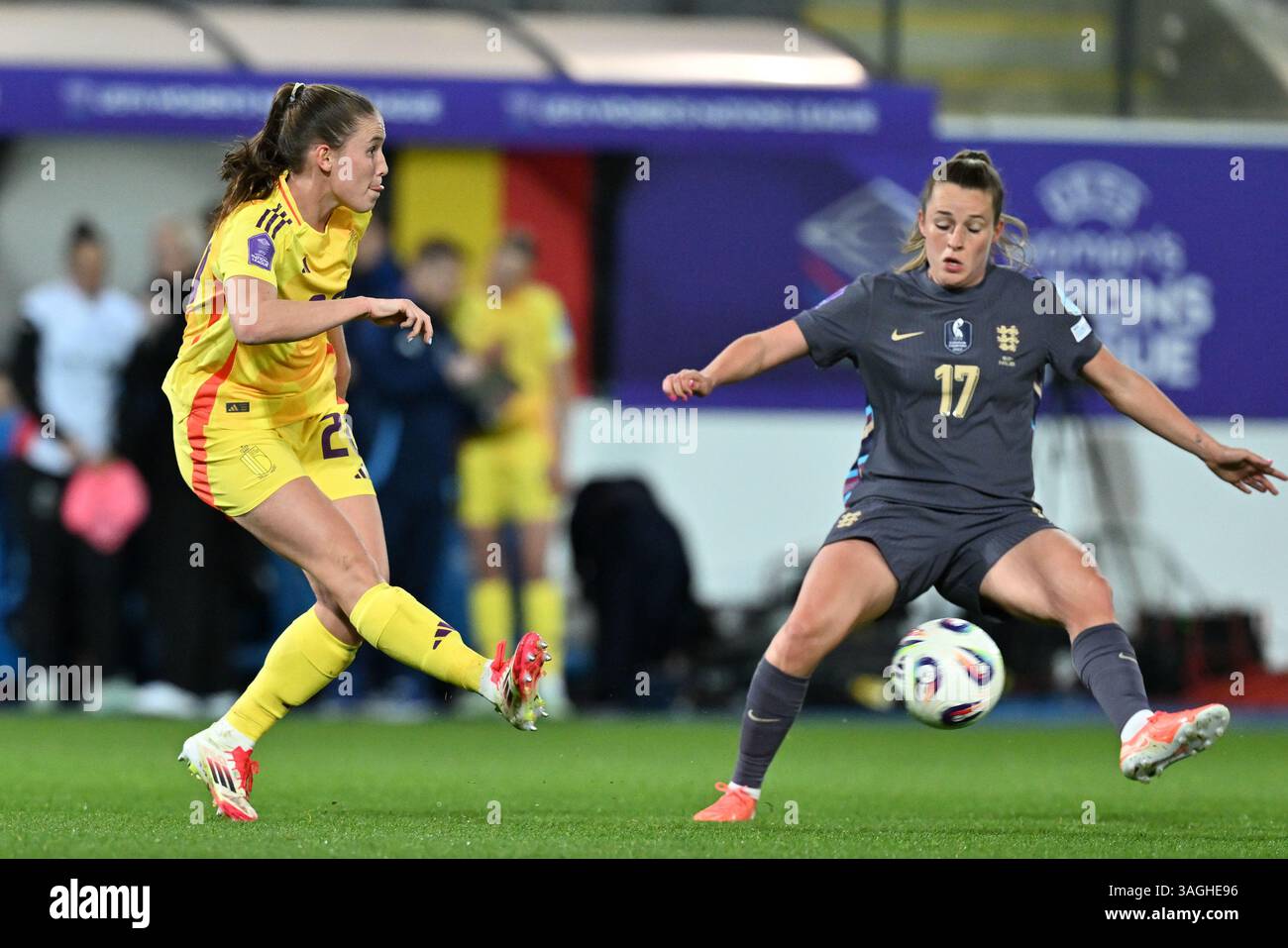Leuven, Belgium. 08th Apr, 2025. Marie Detruyer (20) of Belgium and ...