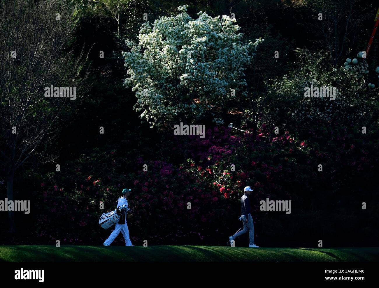Laurie Canter of England walks to the 12th green during a practice ...