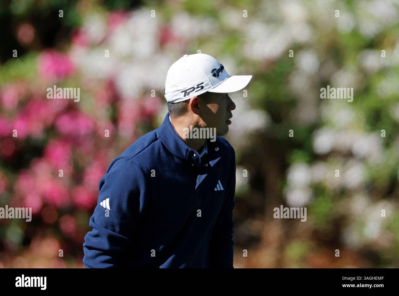 Collin Morikawa walks on the 13th fairway during a practice round ...