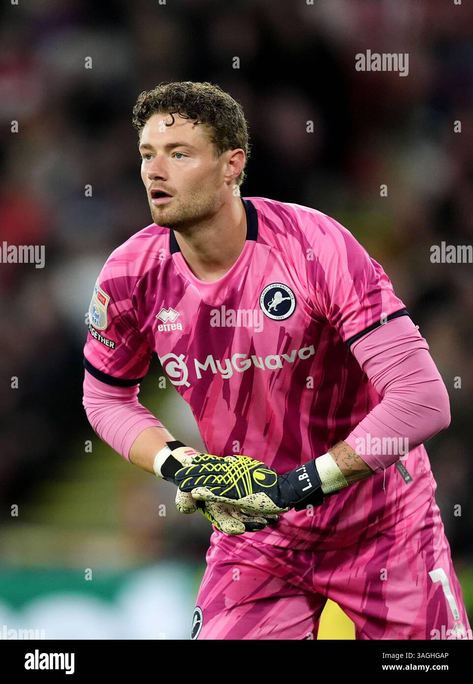 Millwall goalkeeper Lukas Jensen during the Sky Bet Championship match ...
