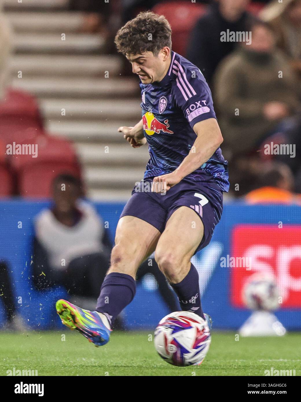 Middlesbrough, UK. 08th Apr, 2025. Daniel James of Leeds United during ...