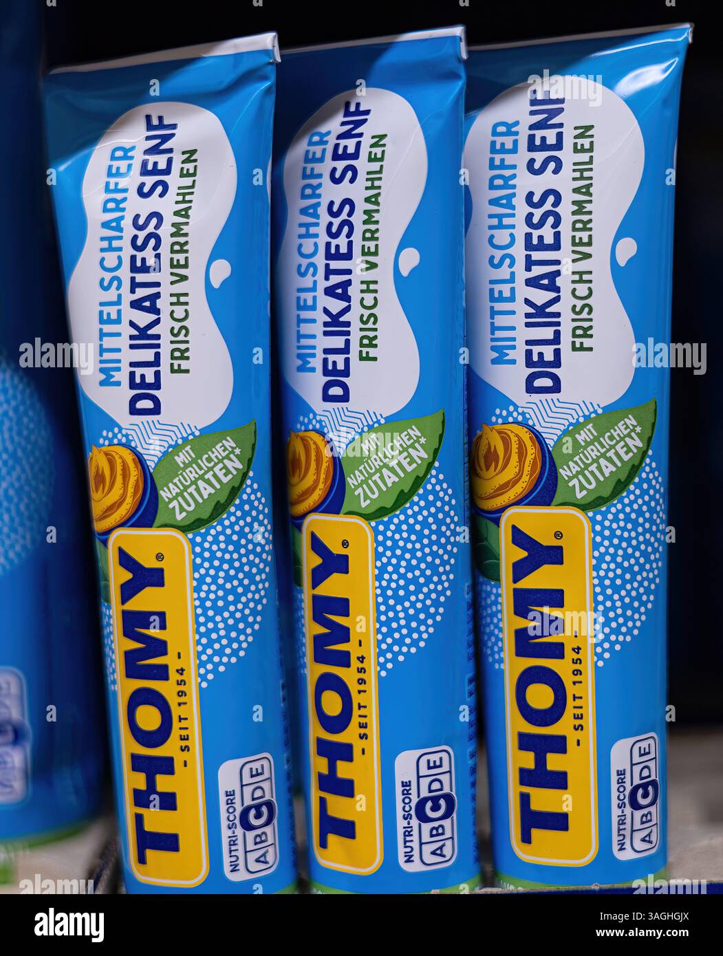 These medium hot Thomy mustard tubes capture the viewer s attention ...