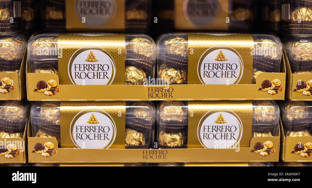 An exquisite collection of Ferrero Rocher chocolates beautifully ...