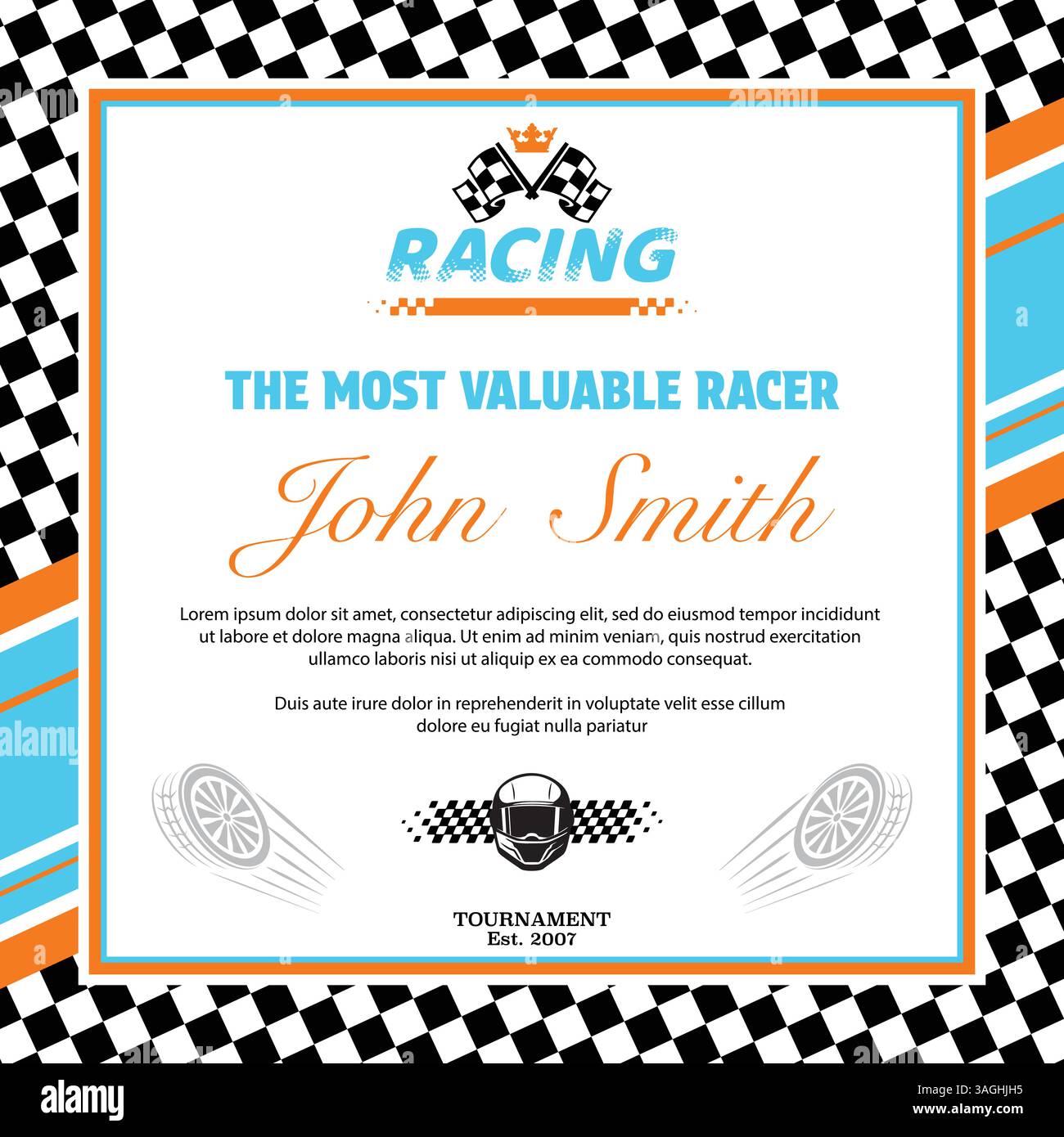 Racing award certificate Stock Vector Image & Art - Alamy