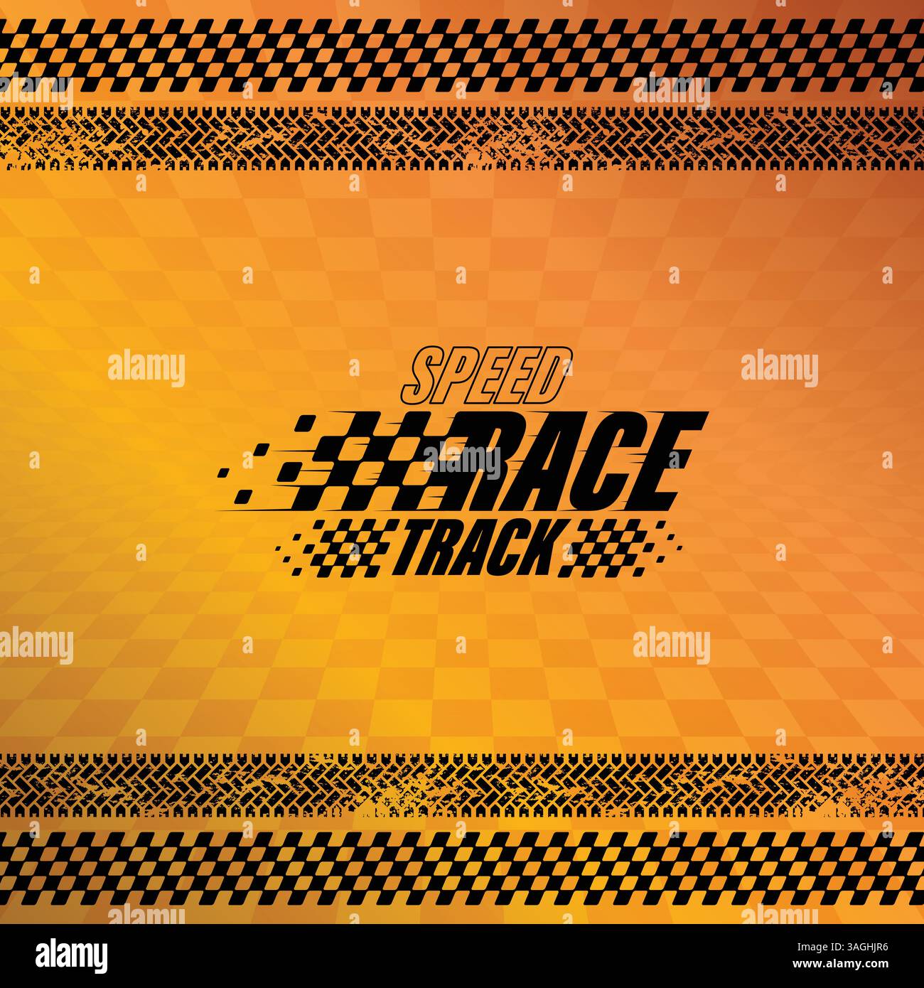Tire track grunge orange racing design Stock Vector Image & Art - Alamy