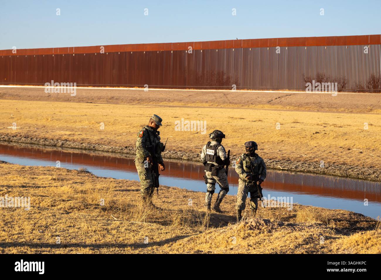 Mexican armed forces conduct security operations near the US-Mexico ...