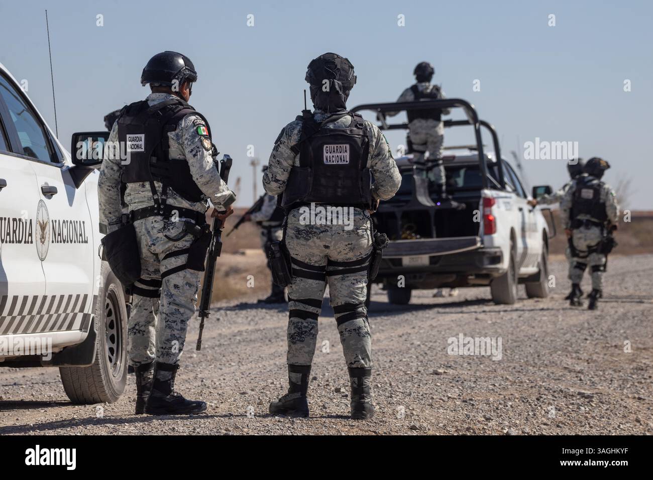 Mexican armed forces conduct security operations near the US-Mexico ...