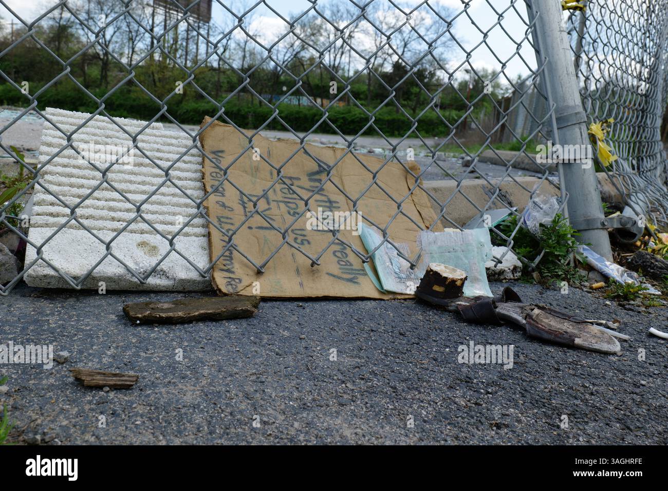 Nashville, TN, USA. 4th Apr 2025. A sign used by those living in Old ...