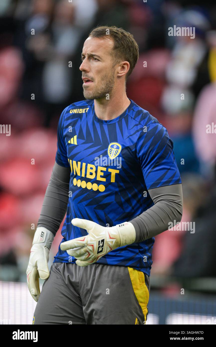 Leeds United's Alex Cairns during the Sky Bet Championship match ...