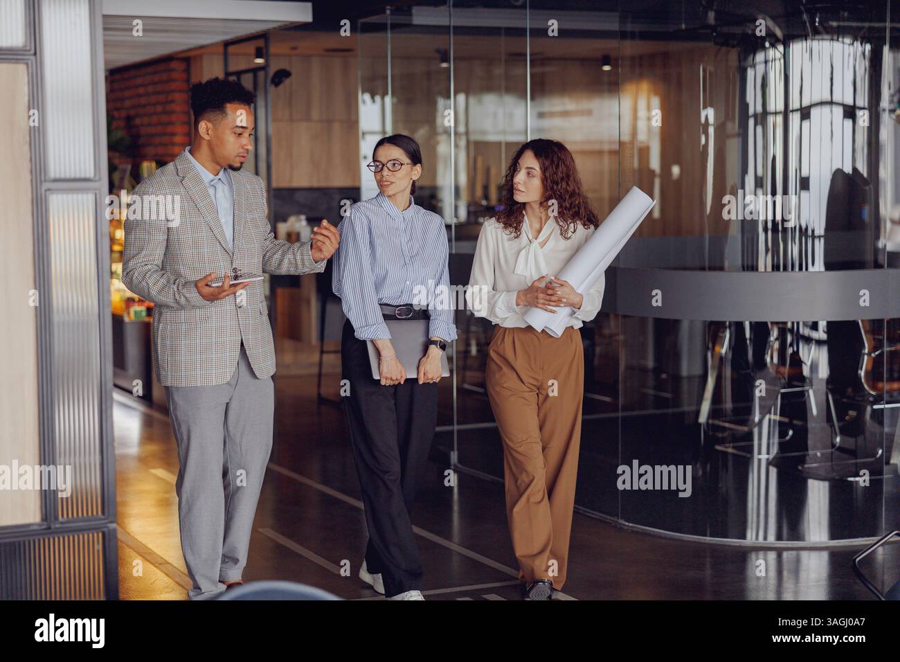 Engaging in Team Discussions Within a Contemporary Office Environment ...