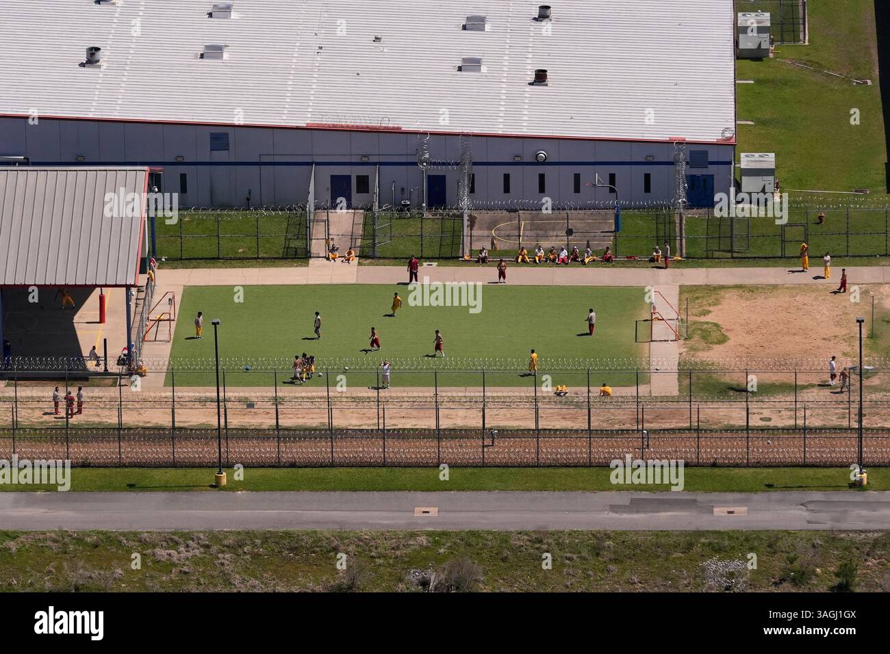 An aerial view of the Central Louisiana ICE Processing Facility in Jena ...