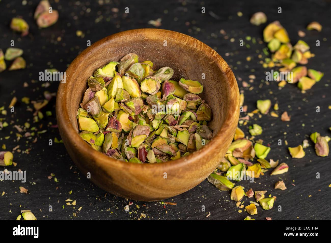 fried green pistachios for cooking , chopped into pieces crispy ...