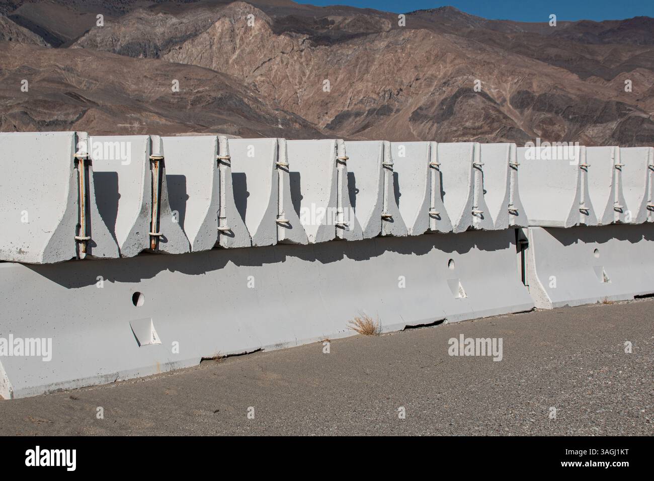 Stacks of jersey barriers used for road construction for dividing ...