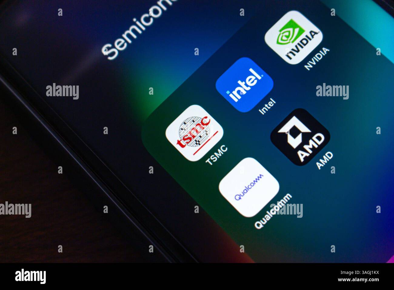 Mexico City, MEXICO - Mar 30 2025 : Global semiconductor leaders Intel, AMD, NVIDIA, Qualcomm ...