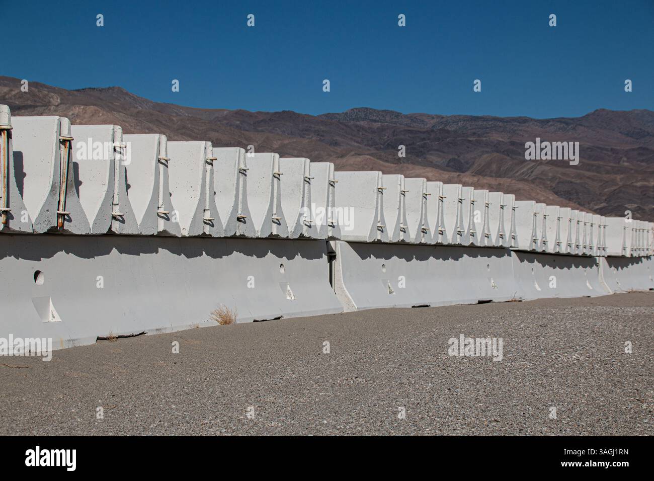 Stacks of jersey barriers used for road construction for dividing ...