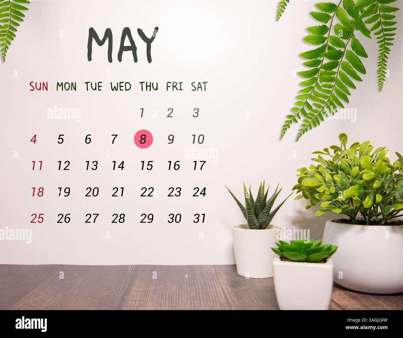 May 8 Calendar. Part of a set Stock Photo - Alamy