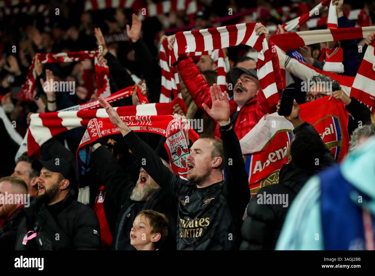 Arsenal fans sing ‘North London Forever after the teams victory during ...