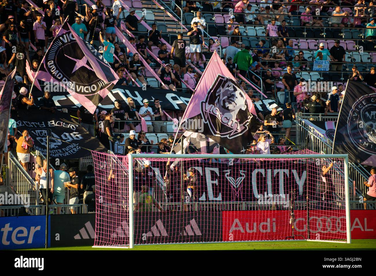 Fort Lauderdale, Florida; USA. Inter Miami supporters cheer before a ...