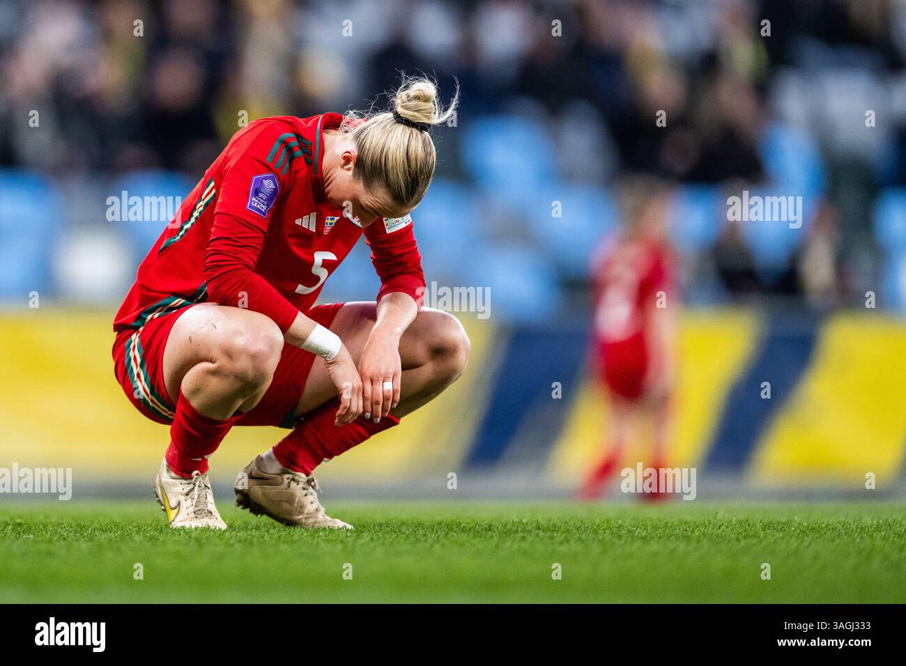 Rhiannon Roberts of, UK. , . looks dejected during the UEFA Women's ...