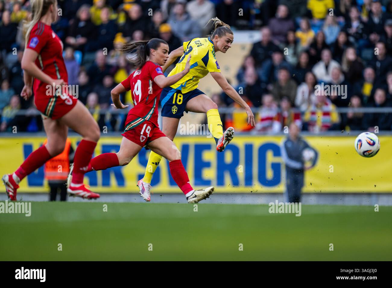 Ella Powell of, UK. , . and Fridolina Rolfö of Sweden during the UEFA ...