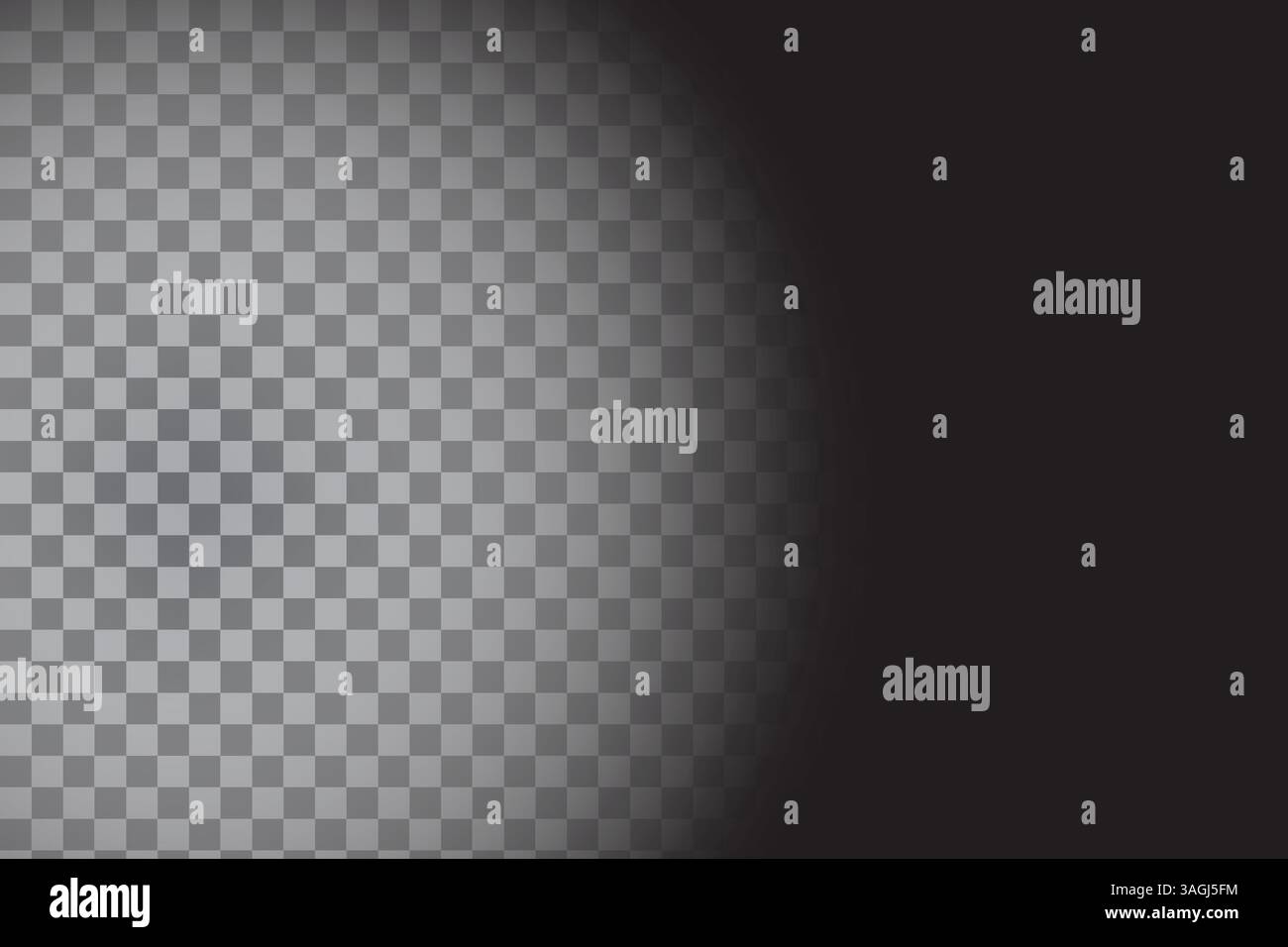 Transparent shadow circle. Checkered background effect. Dark gradient ...