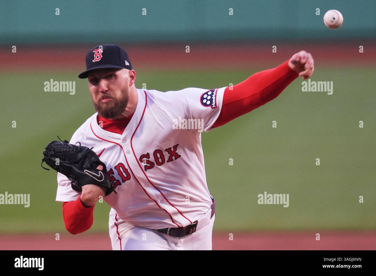 Boston Red Sox pitcher Garrett Crochet delivers during first inning of ...