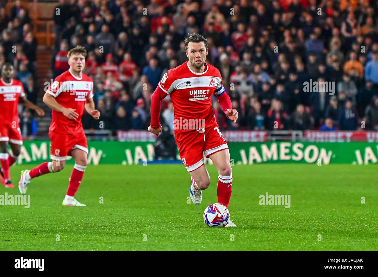 Middlesbrough captain Jonny Howson in action against Leeds United in ...