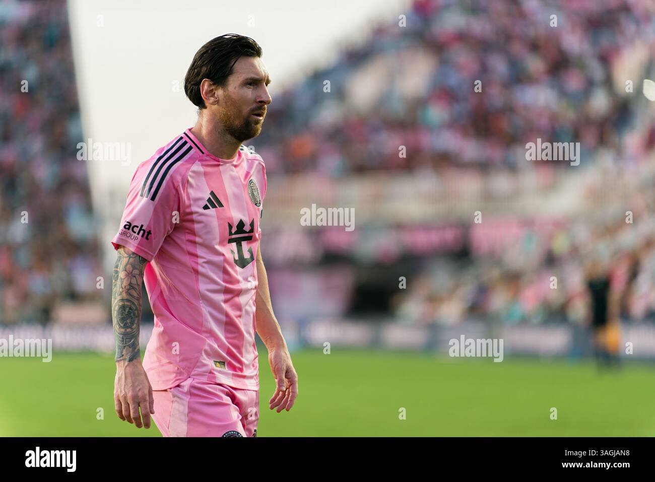 Fort Lauderdale, Florida; USA. Argentine football legend Lionel Messi ...