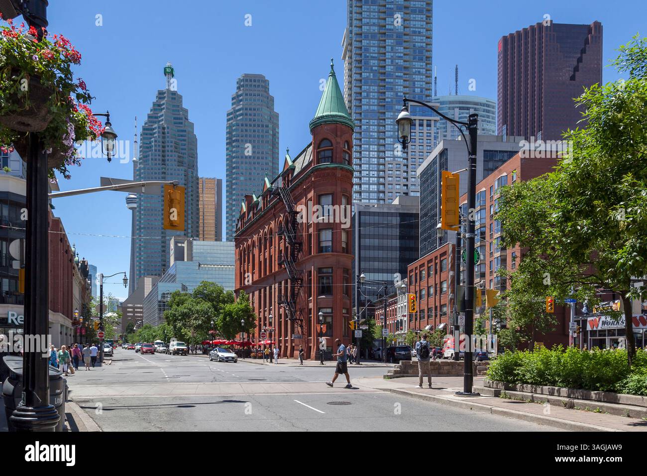 Toronto, Canada - June 19, 2018: Red-brick Gooderham Building is shown ...
