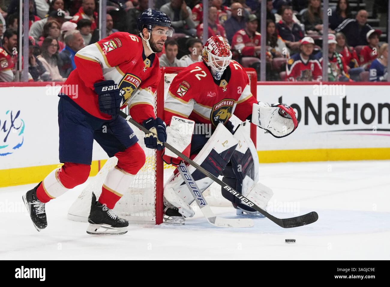 Florida Panthers defenseman Jaycob Megna (6) skates with the puck ...