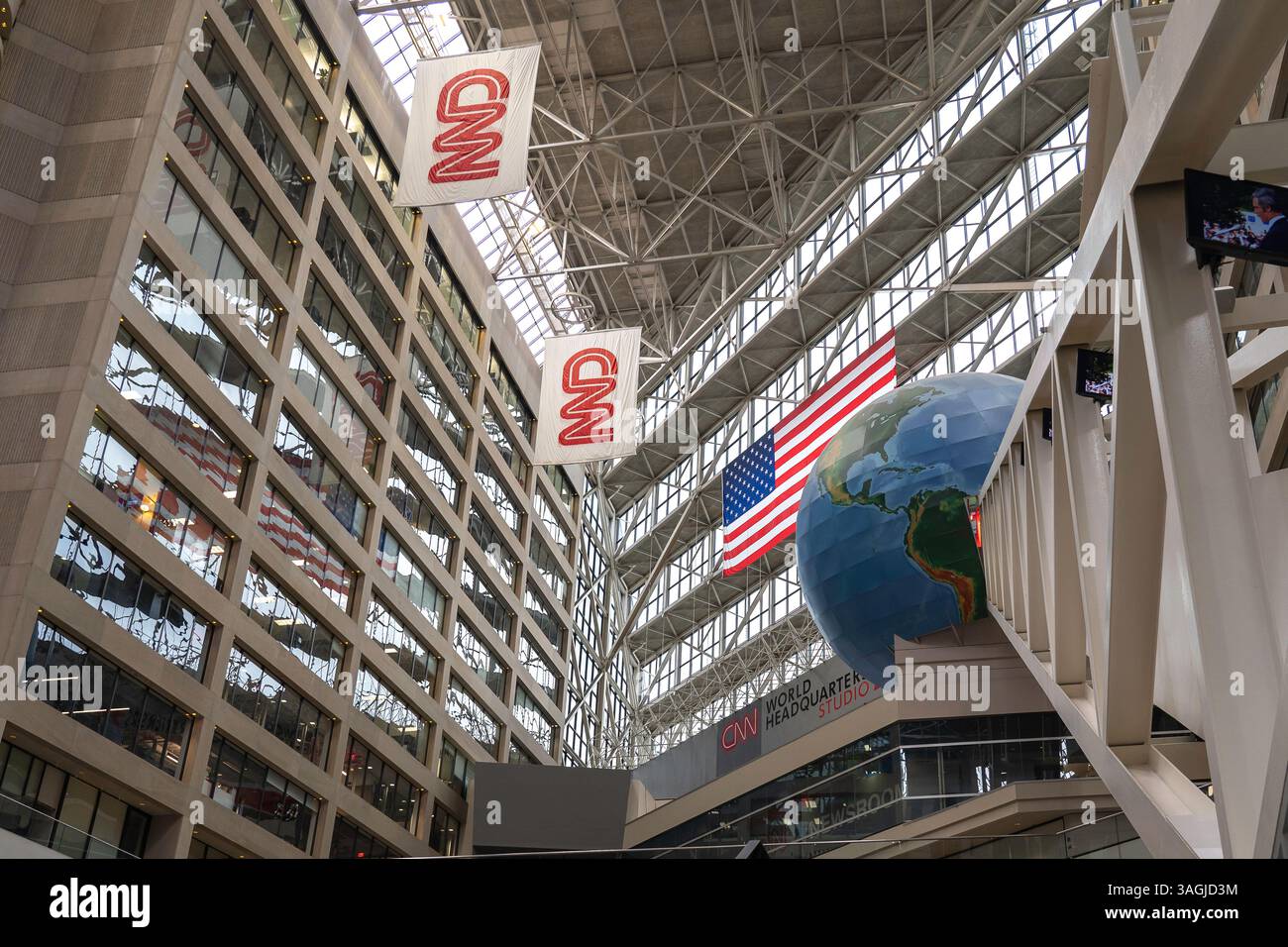 Atlanta, Georgia, USA - January 17, 2020: Interior view of CNN Center ...