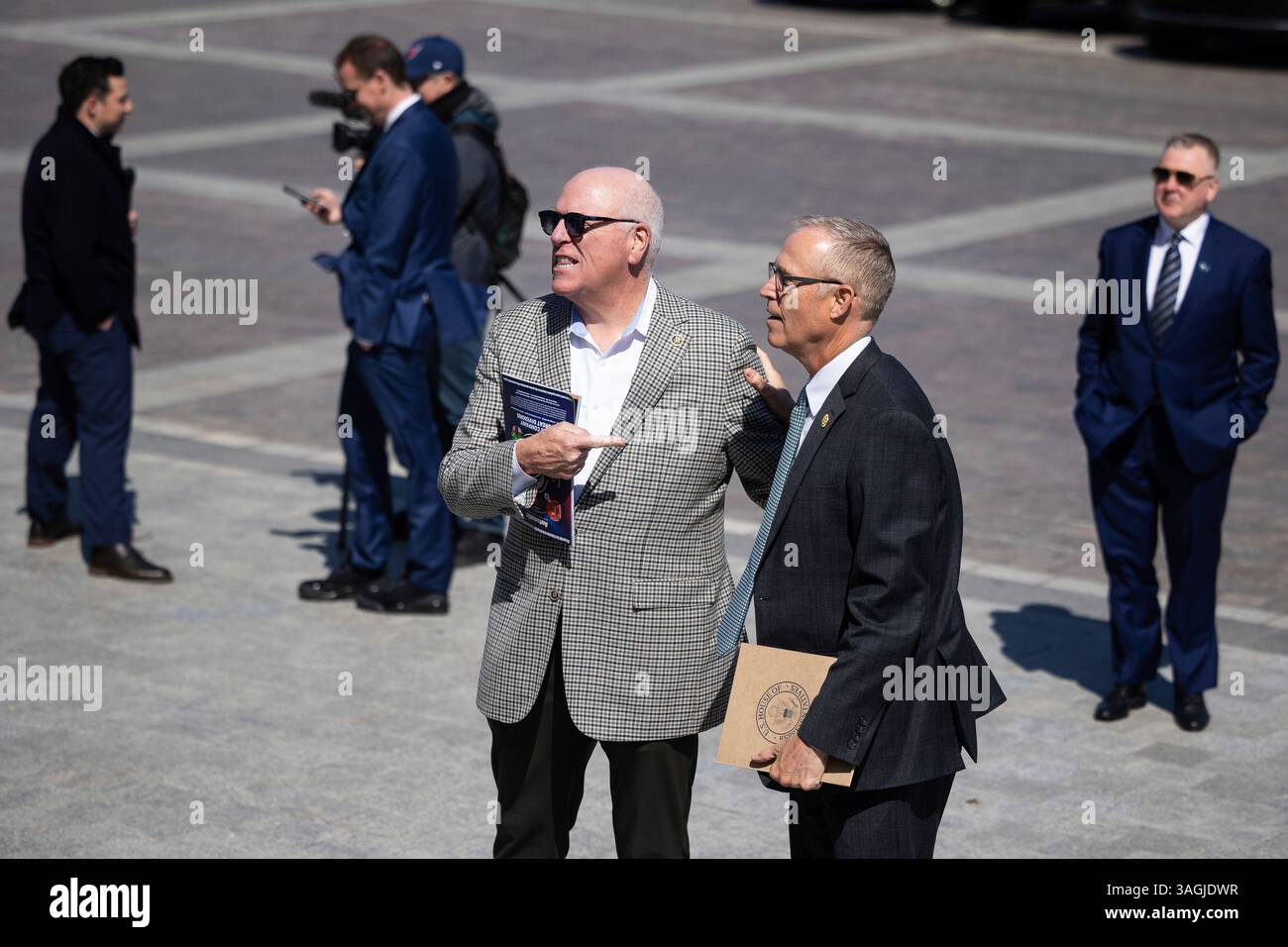 Former New York Democratic congressman Joe Crowley is seen with Rep ...