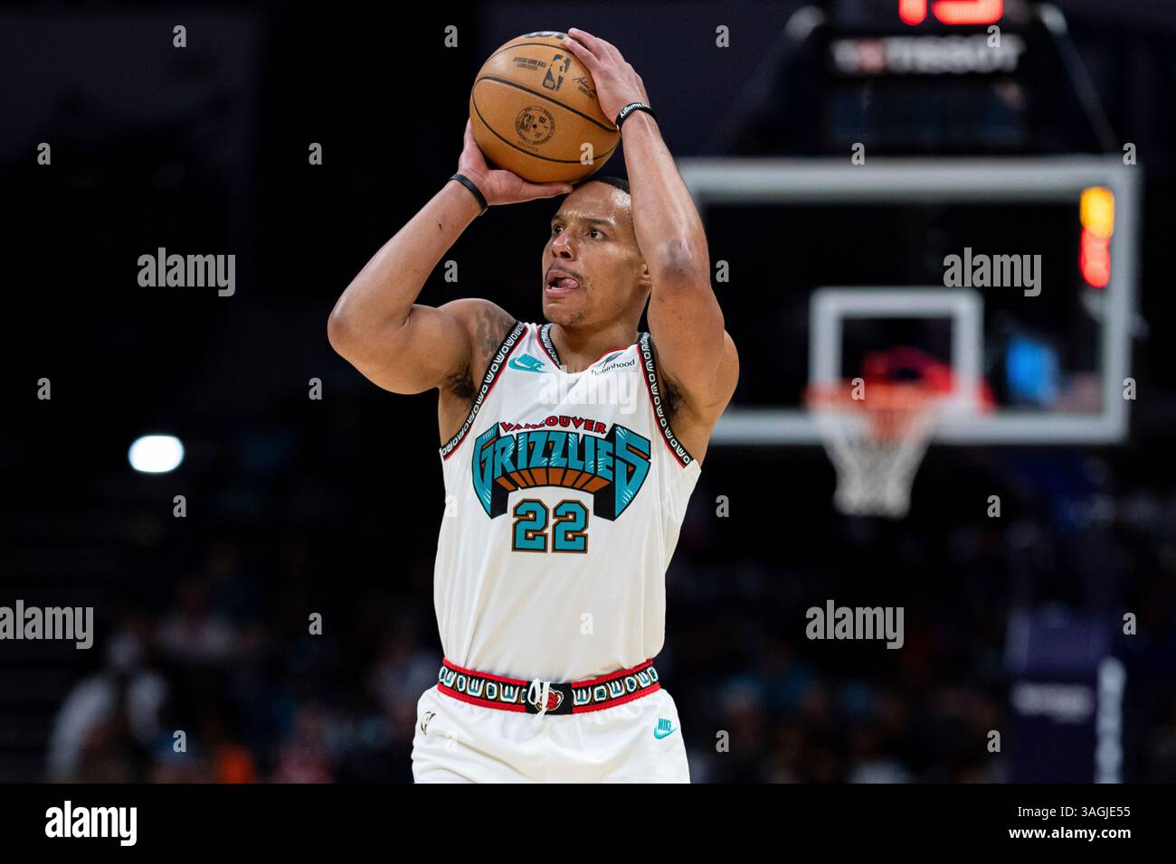 Memphis Grizzlies guard Desmond Bane (22) shoots the ball during the ...