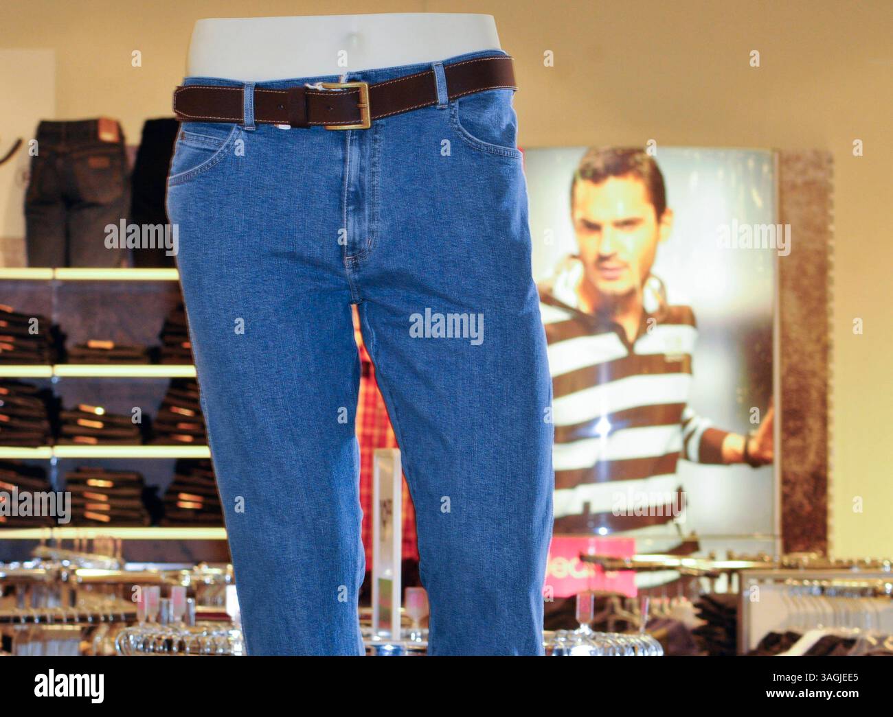 jeans in a clothing store, textile design and fashion trends jeans in a ...