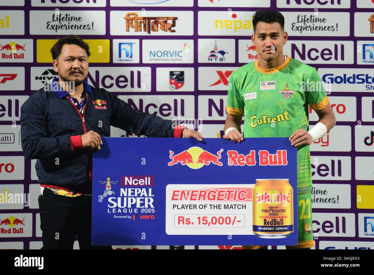 April 8, 2025, Kathmandu, Bagmati, Nepal: DEEP KARKI of BUTWAL LUMBINI ...