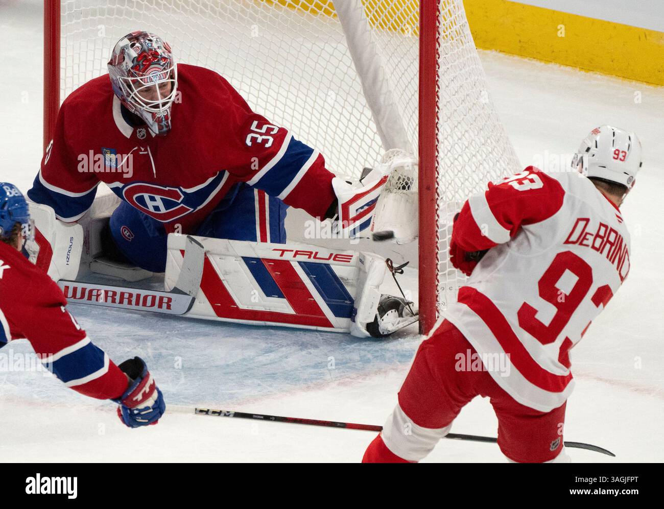 Montreal Canadiens goaltender Sam Montembeault (35) stops a shot by ...