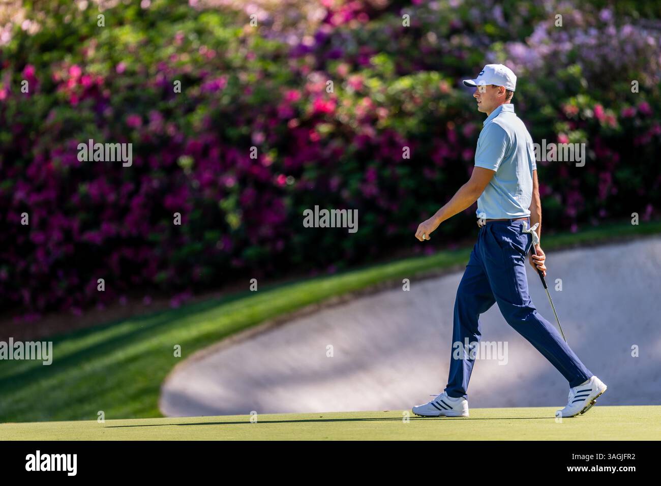 250408 Ludvig Åberg of Sweden during a practice round prior to the 2025 ...